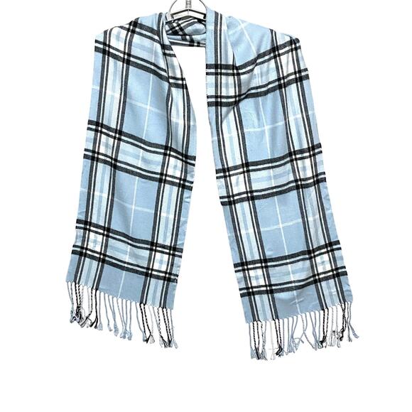 croft & barrow | Accessories | Croft Barrow Scarf Baby Blue Plaid ...